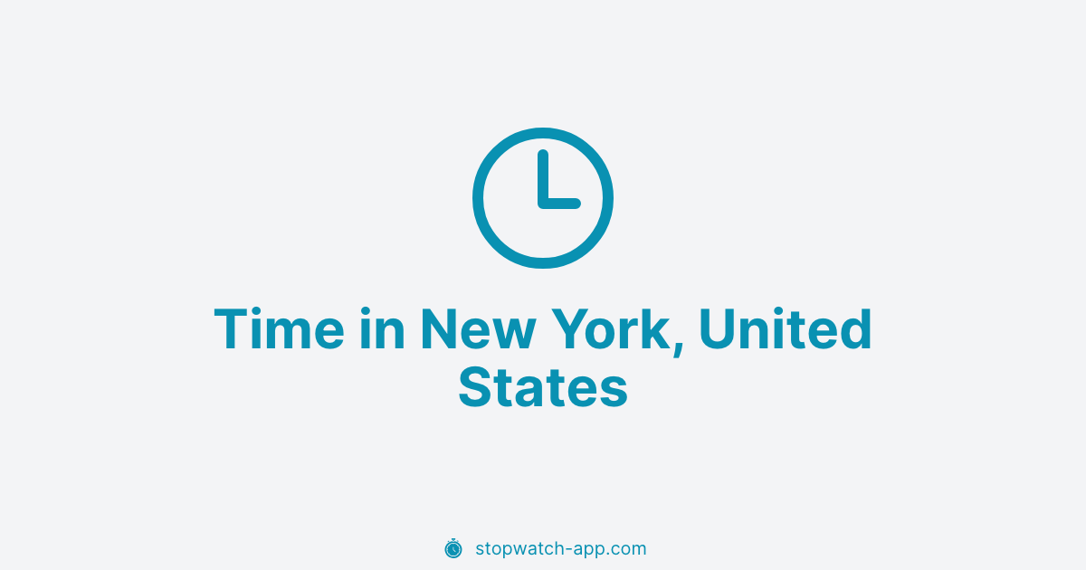 Current Local Time in New York, United States | Stopwatch App